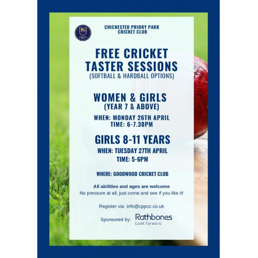 Free Cricket Taster Sessions For Women & Girls Yr 7+